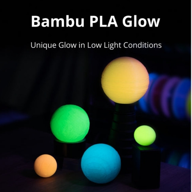 Bambu Lab PLA Glow Yellow (15400) – 1.75mm Glow-in-the-Dark 3D Printing ...